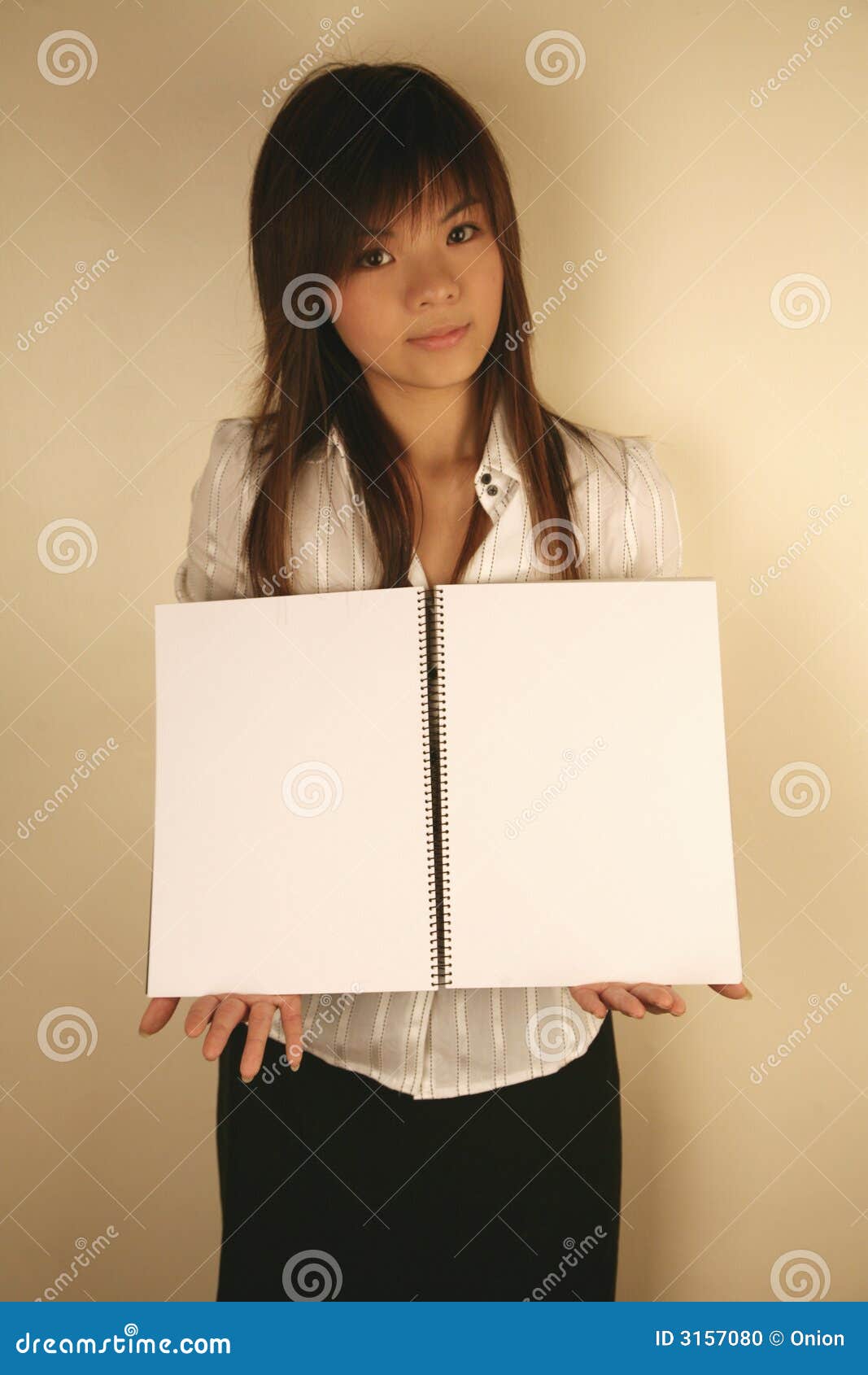 Asian Girl Holding Notebook Stock Photo - Image of beautiful, female ...