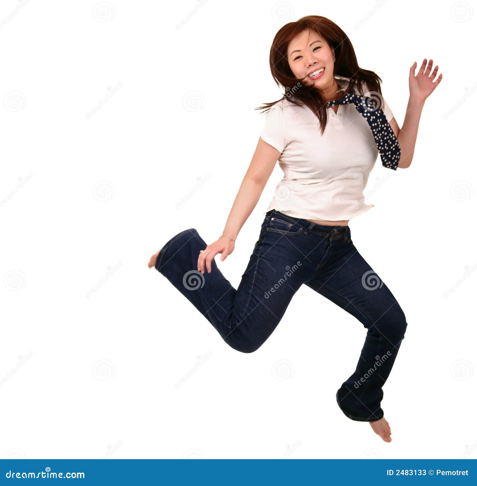 Asian Girl Jumping stock image. Image of gorgeous, active - 2483133
