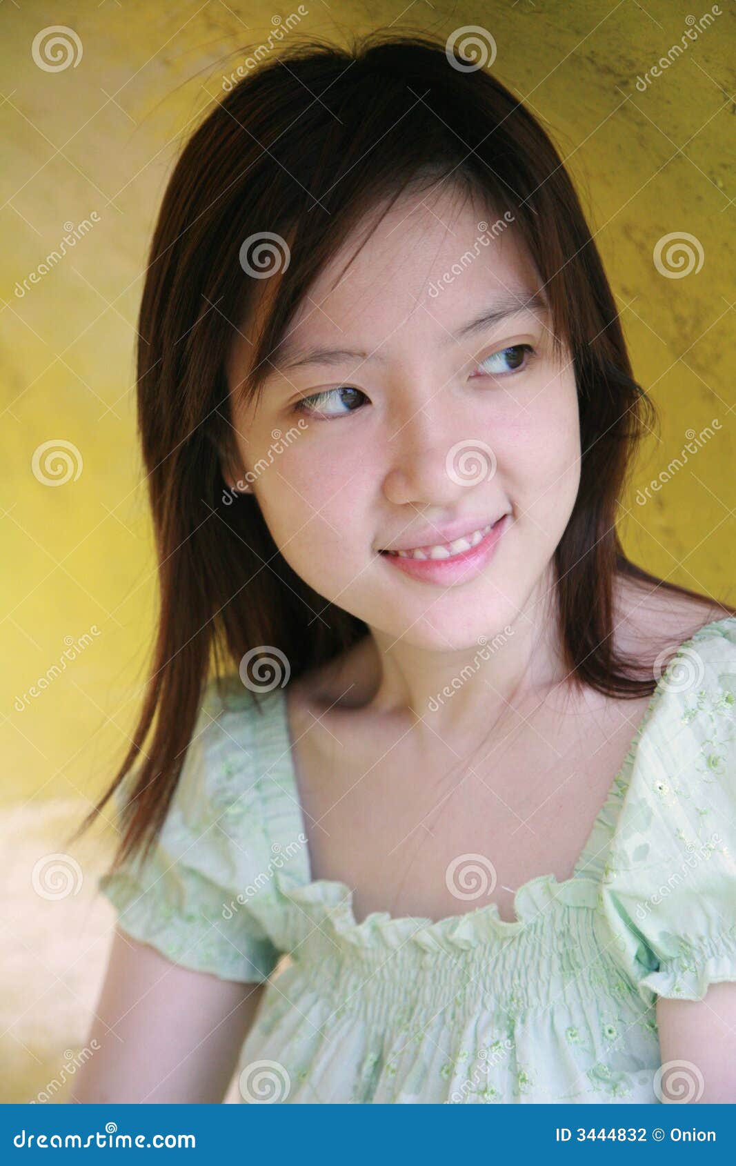 Asian girl looking away stock photo. Image of fresh, face - 3444832