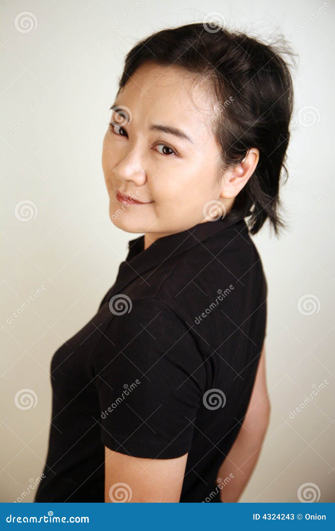Asian girl looking away stock image. Image of portrait - 4324243