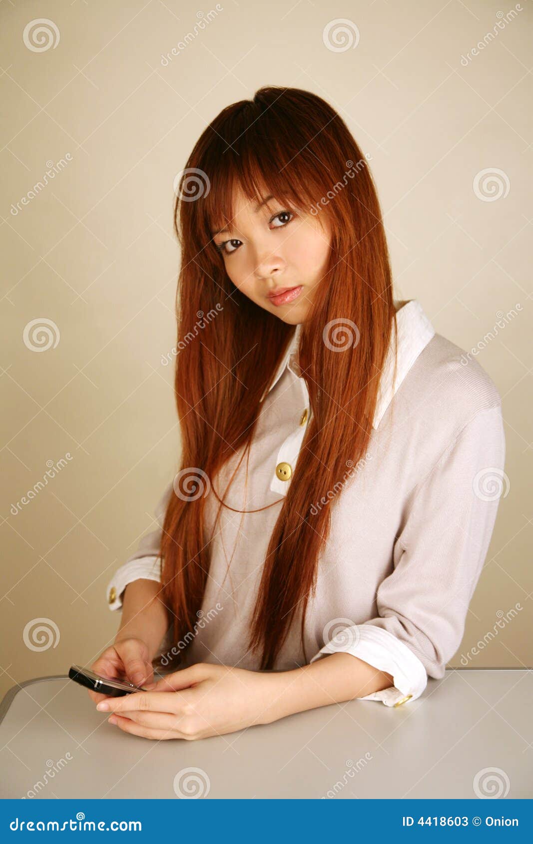 Asian Girl Looking at Viewer Stock Image - Image of face, connection ...