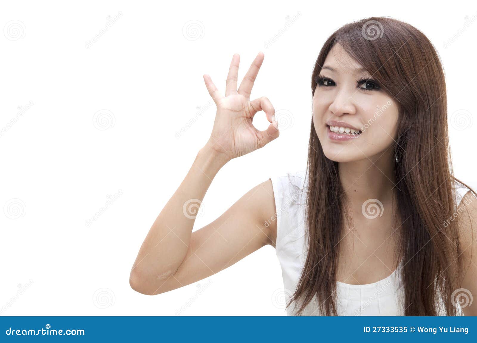 Asian girl ok sign stock image. Image of language, communicate - 27333535