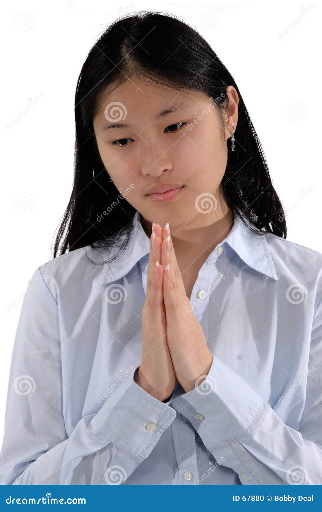 Asian Girl Praying stock photo. Image of standing, japanese - 67800