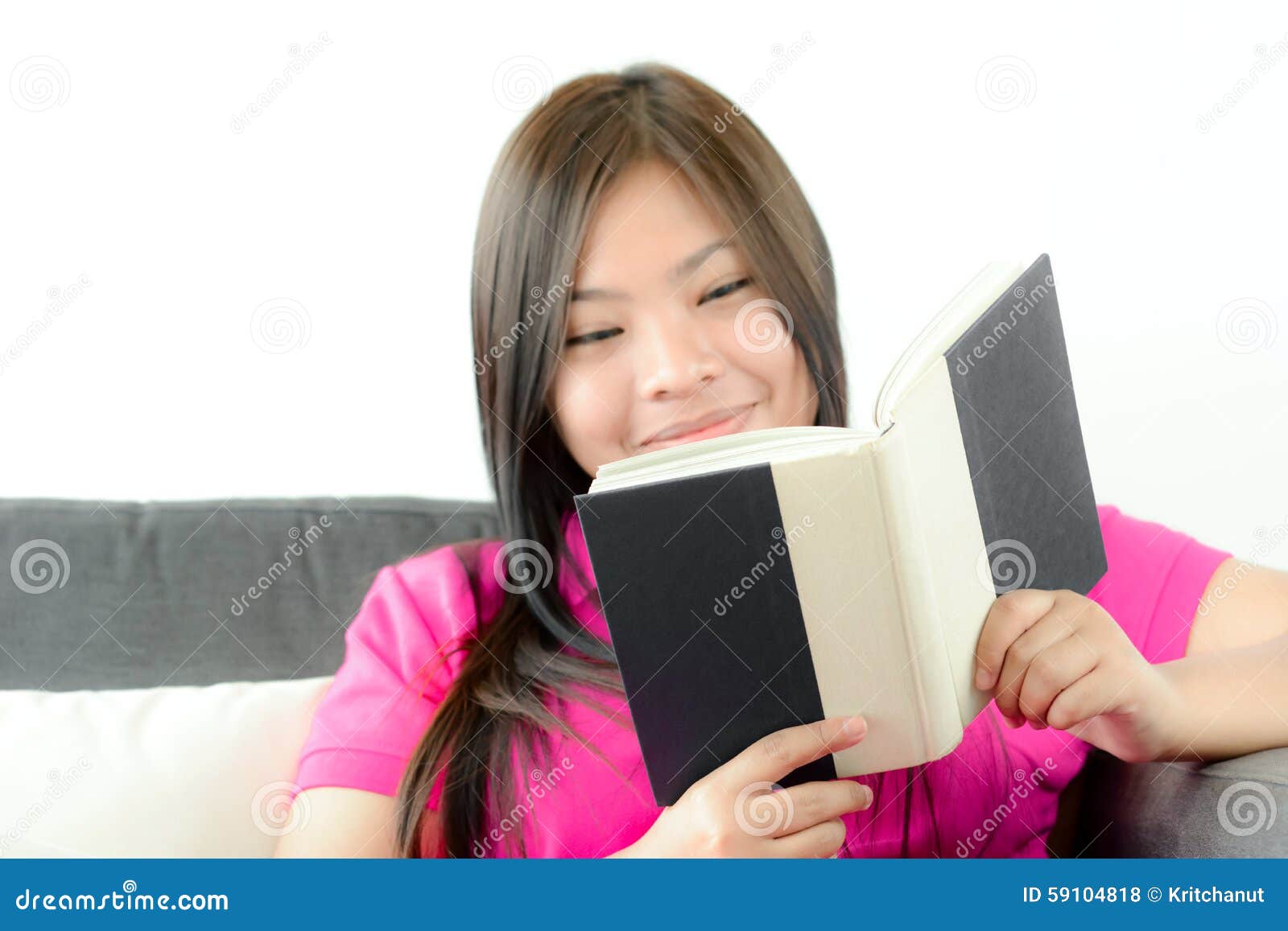 Asian girl reading book stock photo. Image of woman, reading - 59104818