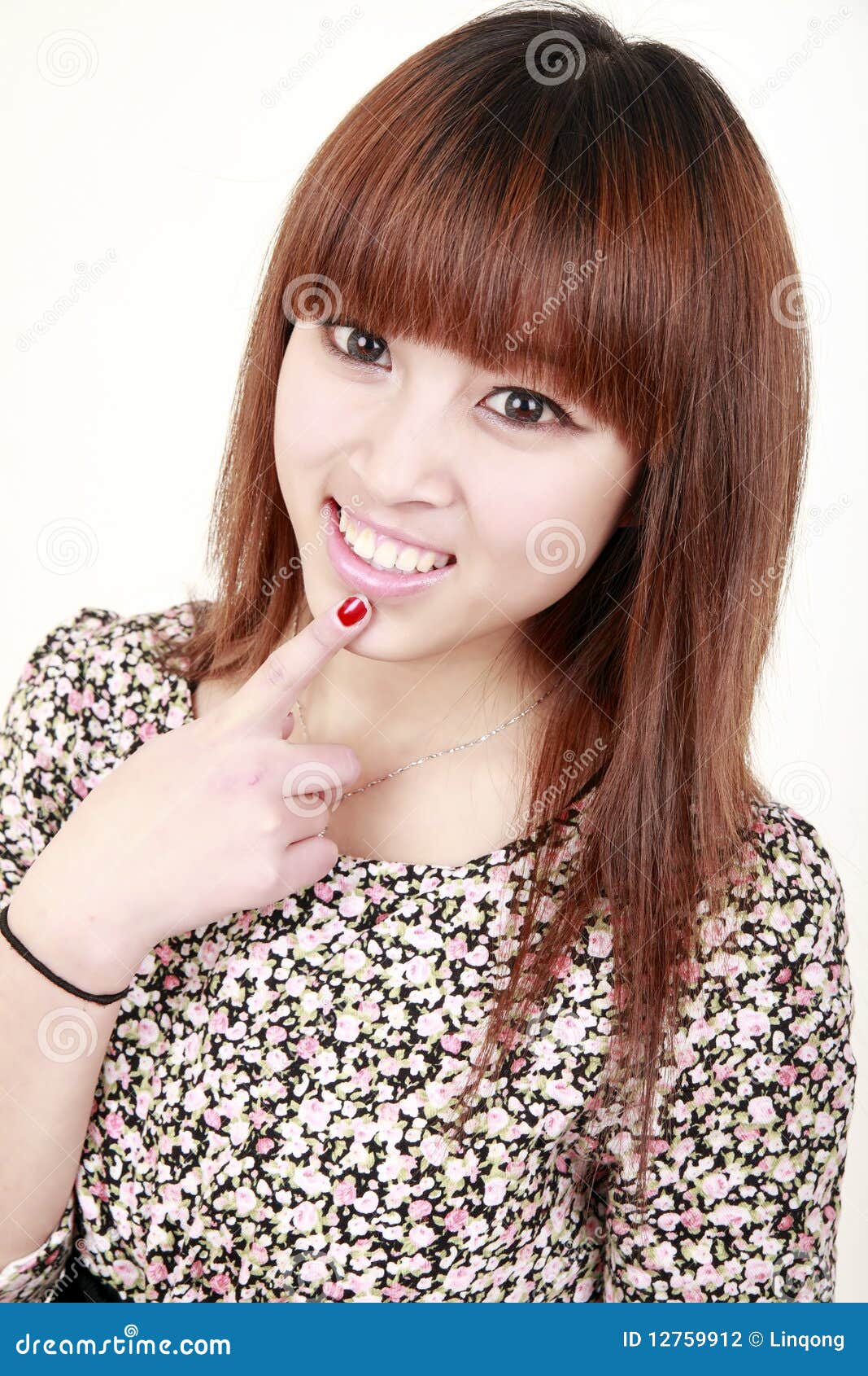 Asian girl smile stock photo. Image of gorgeous, hairstyle - 12759912