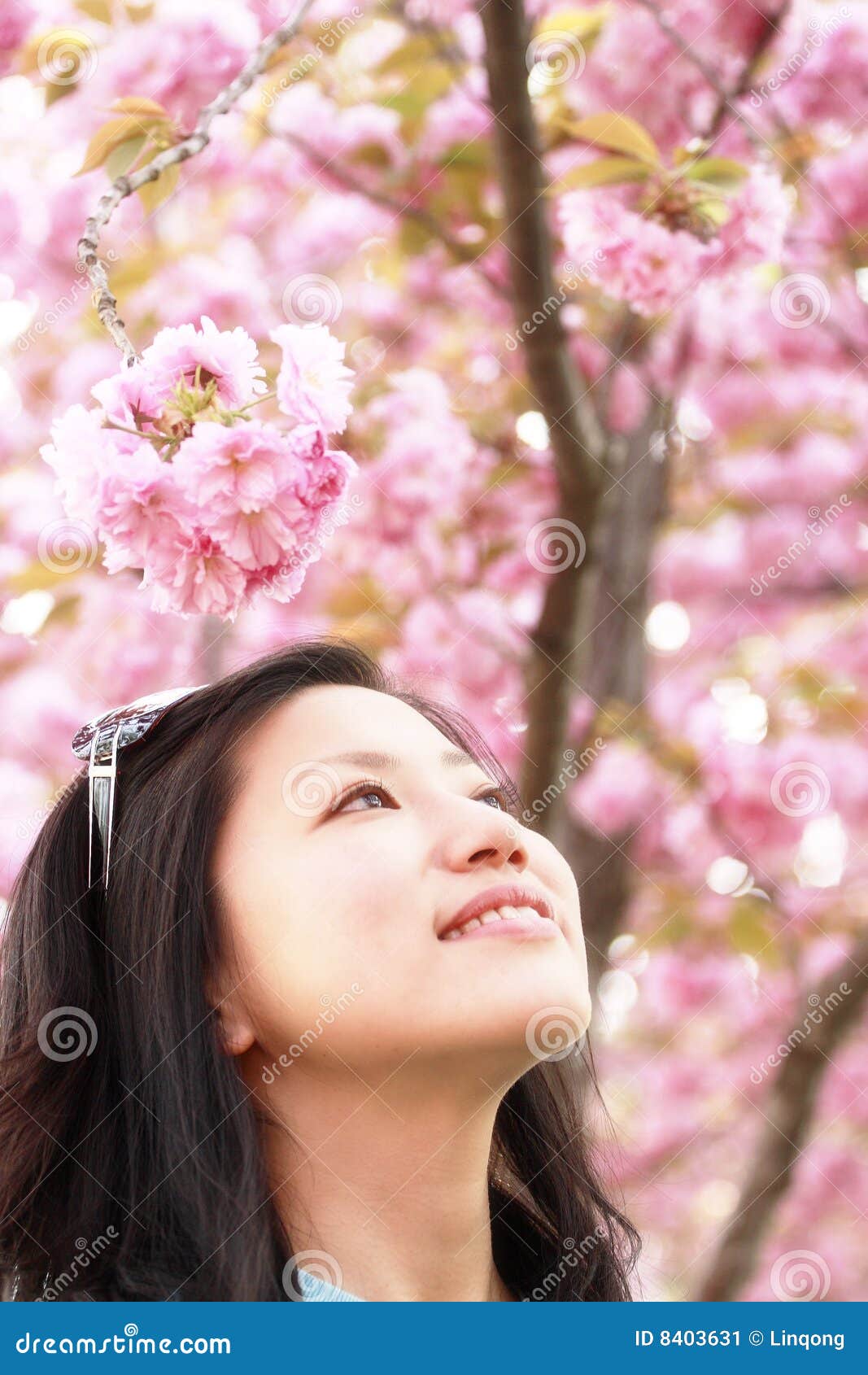 Asian Girl in the Spring Outing Stock Image - Image of outing, girl ...