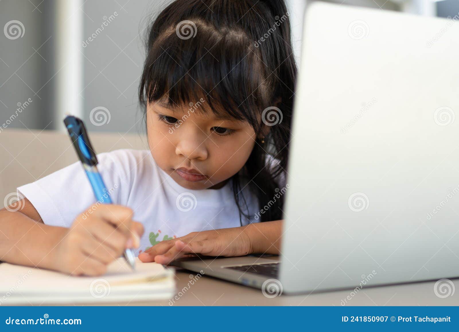 Asian Girl Student Holding a Pen for Taking Notes and Doing Homework ...
