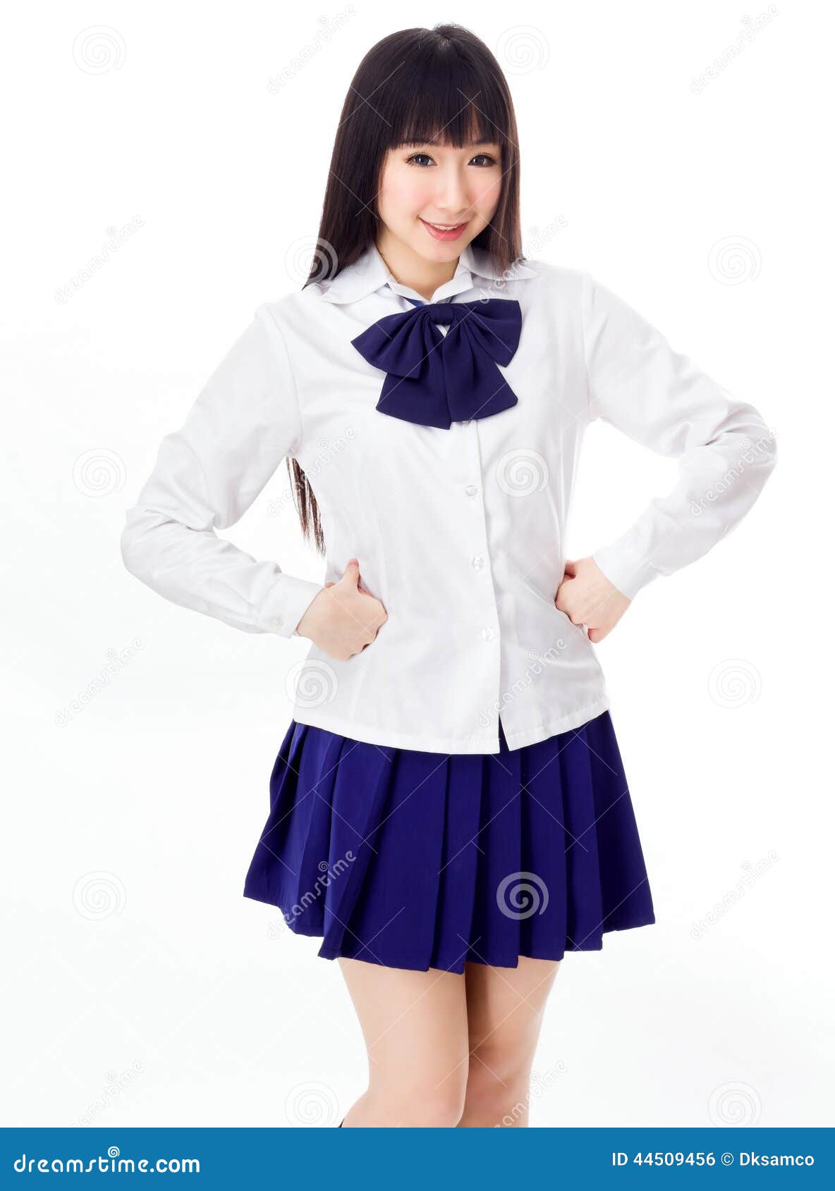 Asian Girl Student in School Uniform Stock Photo - Image of woman ...