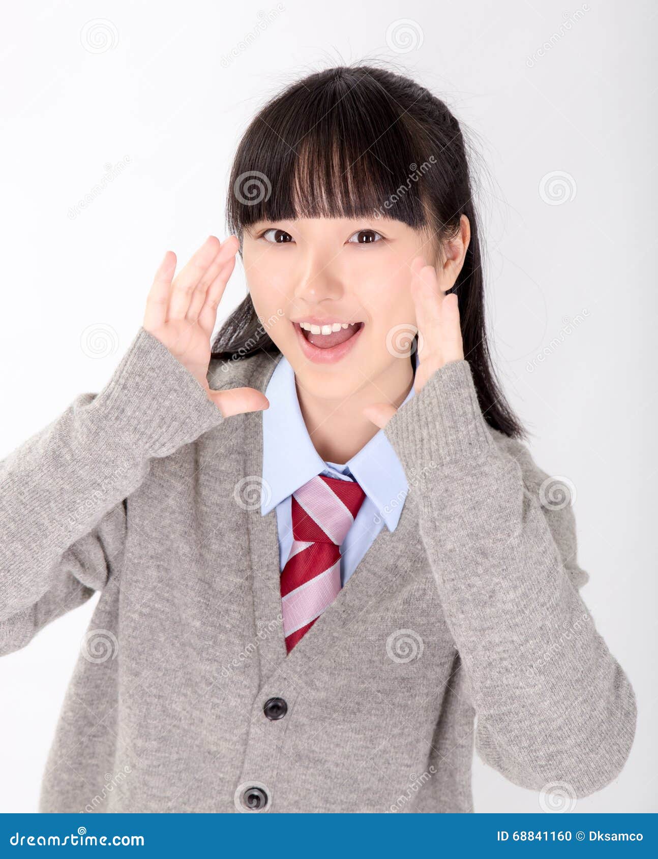 Asian Girl Student in School Uniform Stock Photo - Image of college ...