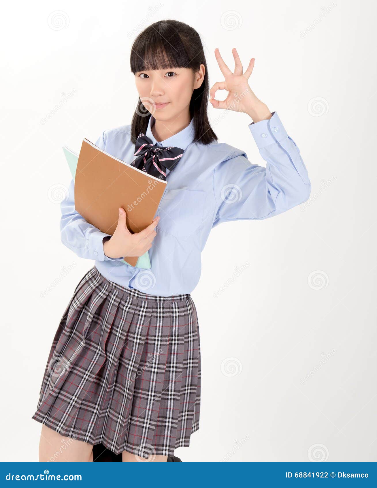 Asian Girl Student in School Uniform Stock Photo - Image of desk, middl ...