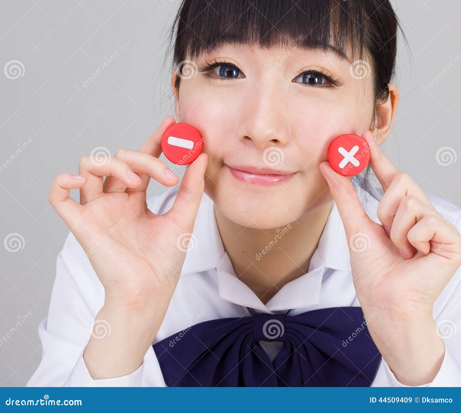 Asian Girl Student in School Uniform Math Stock Image - Image of ...