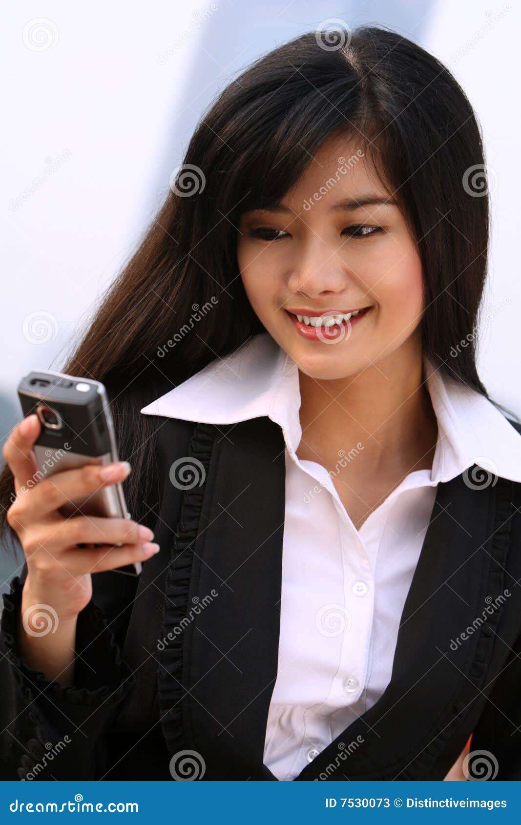 Asian Girl Texting stock image. Image of happy, telephone - 7530073