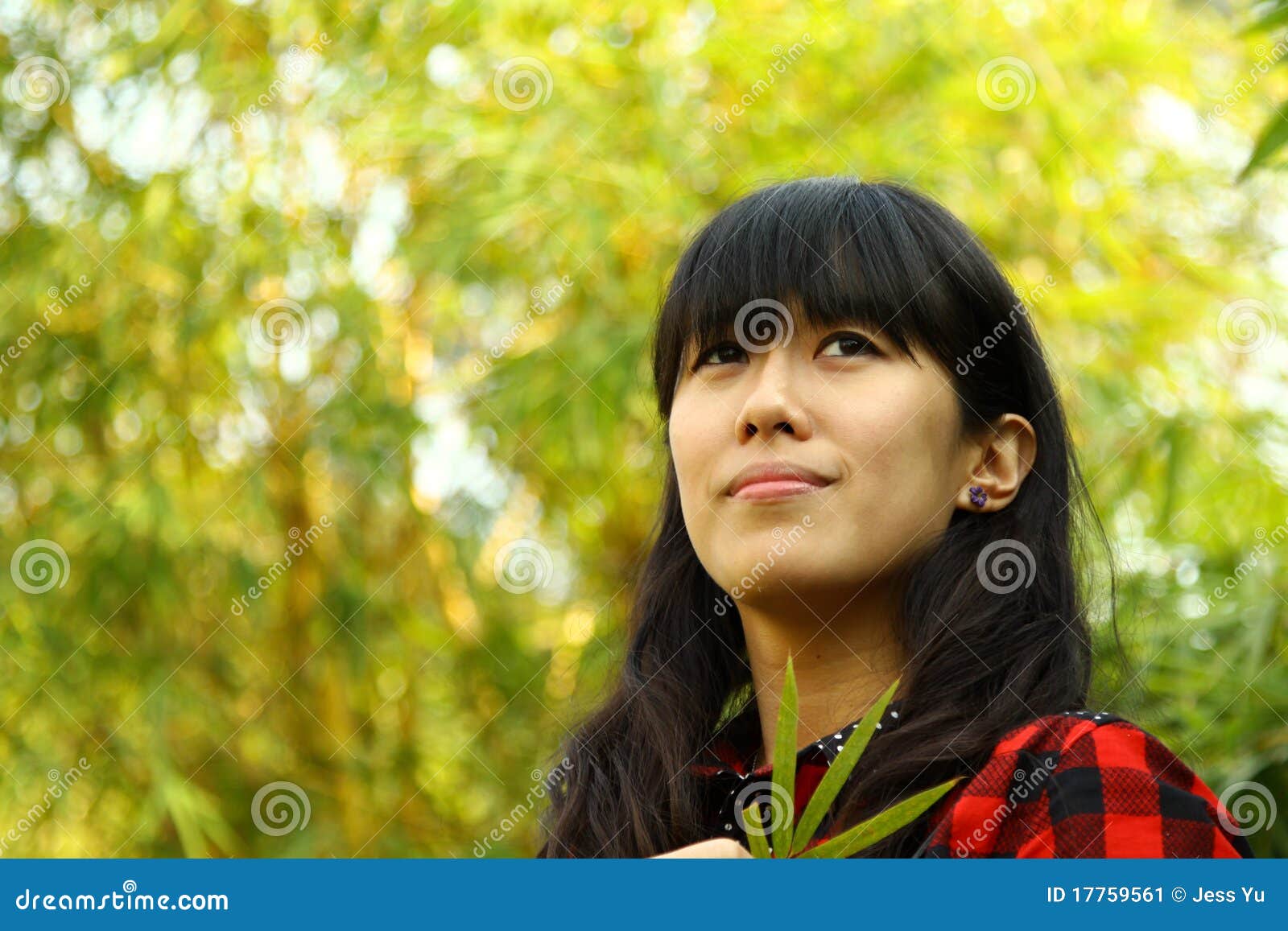 An Asian Girl Who is Thinking Stock Image - Image of beautiful ...