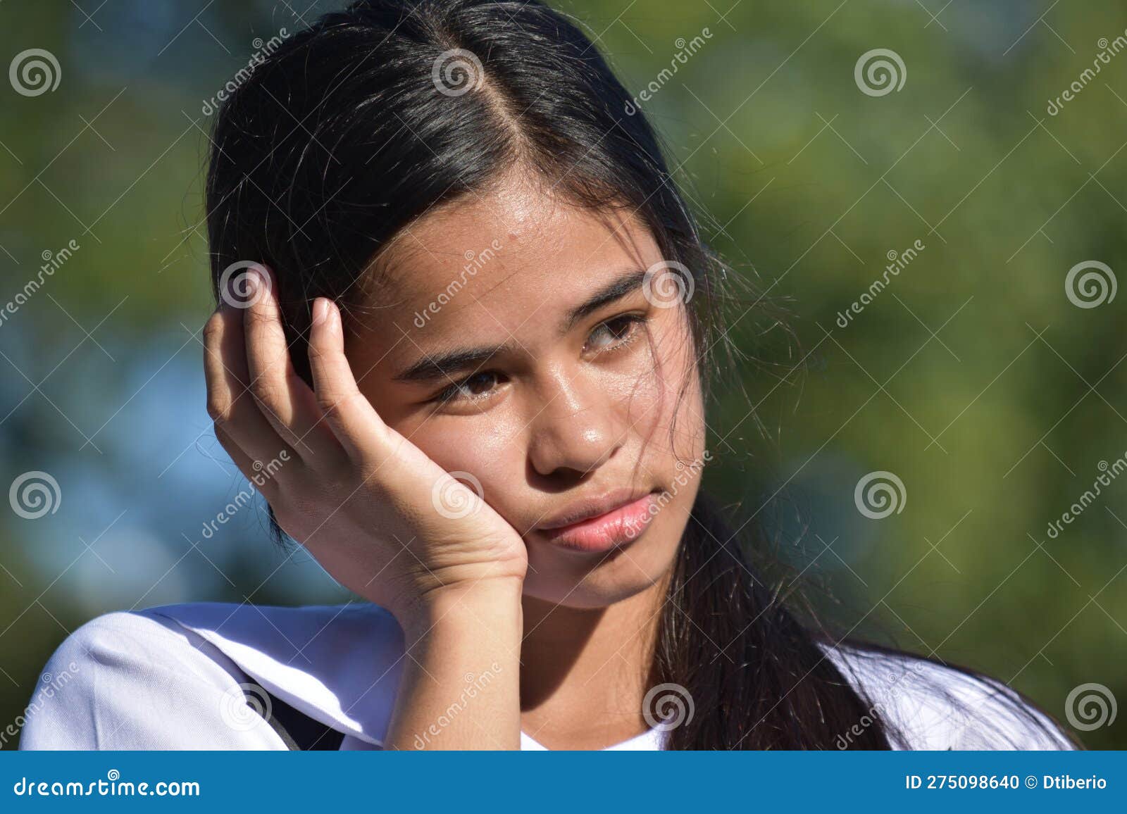 An Asian Girl and Worry stock photo. Image of anxious - 275098640