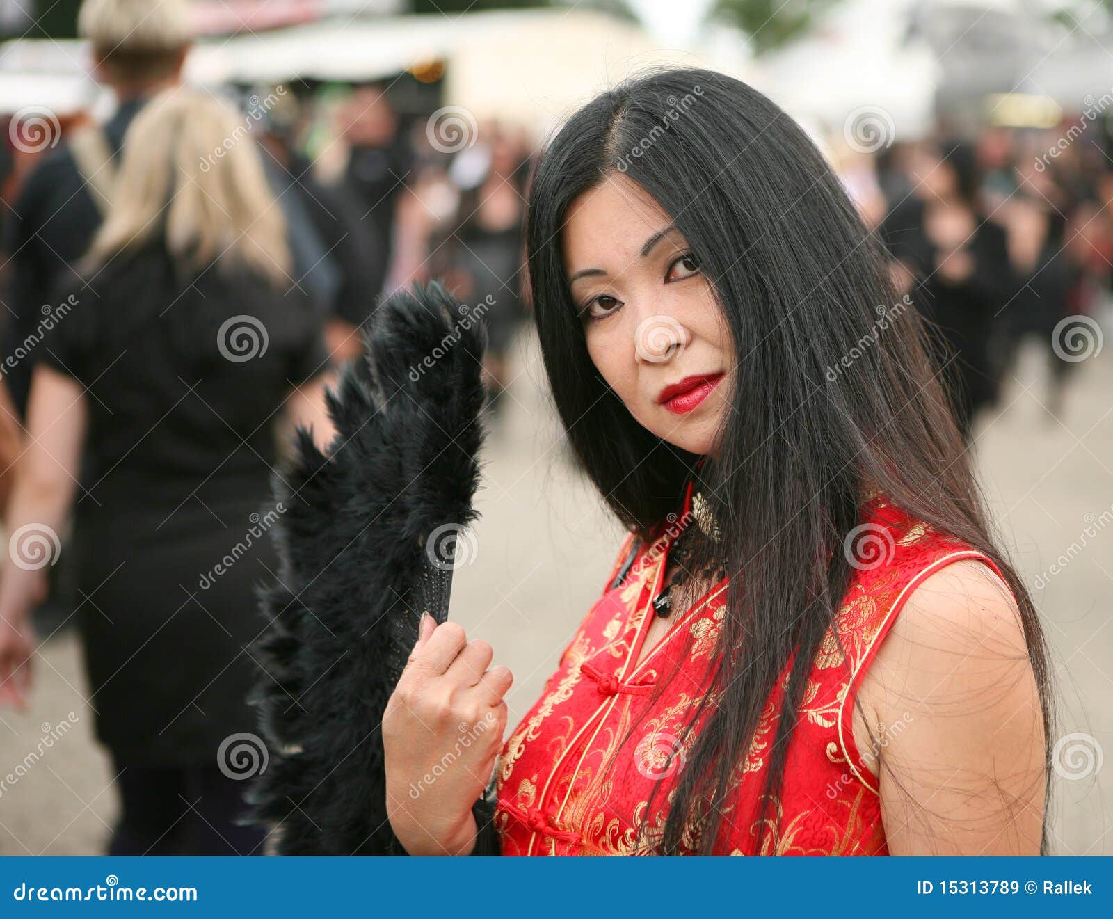 Asian gothic fan editorial stock image. Image of female - 15313789