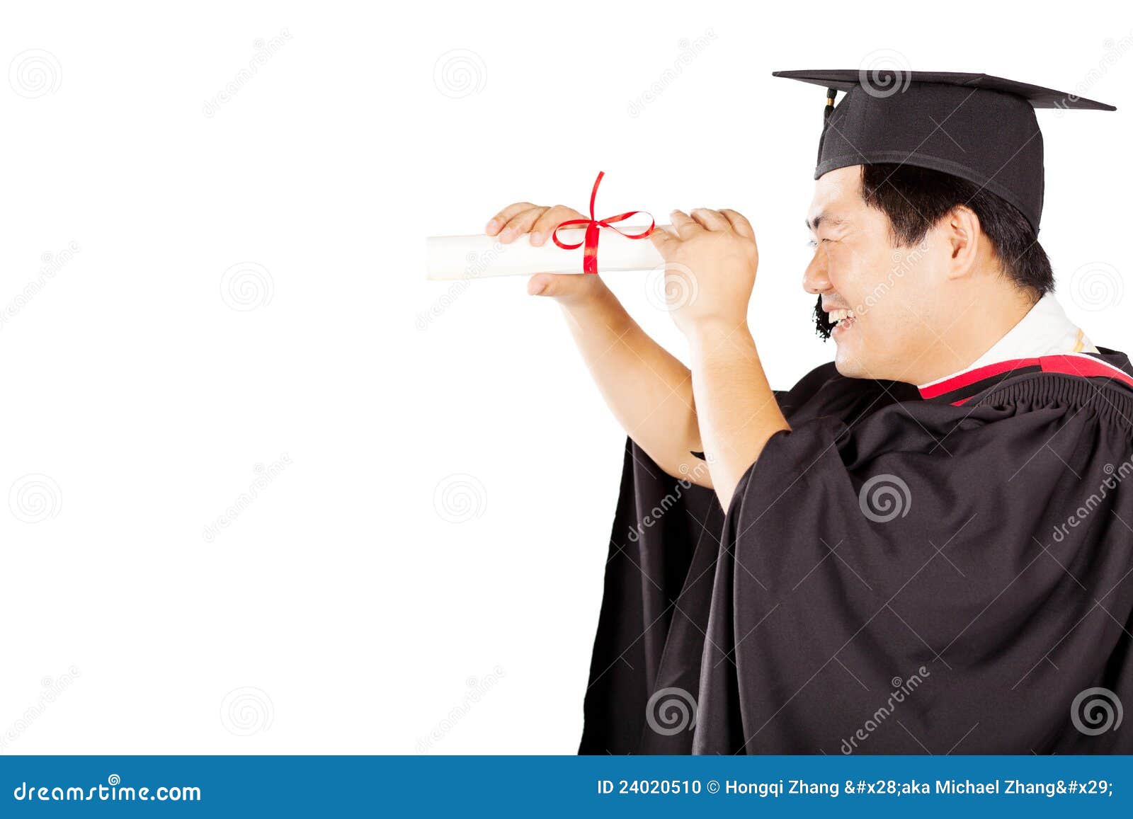 Asian graduate looking stock photo. Image of male, certificate - 24020510