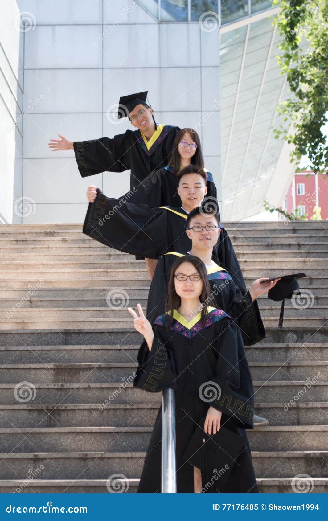 Asian Graduation group 8 stock image. Image of degree - 77176485