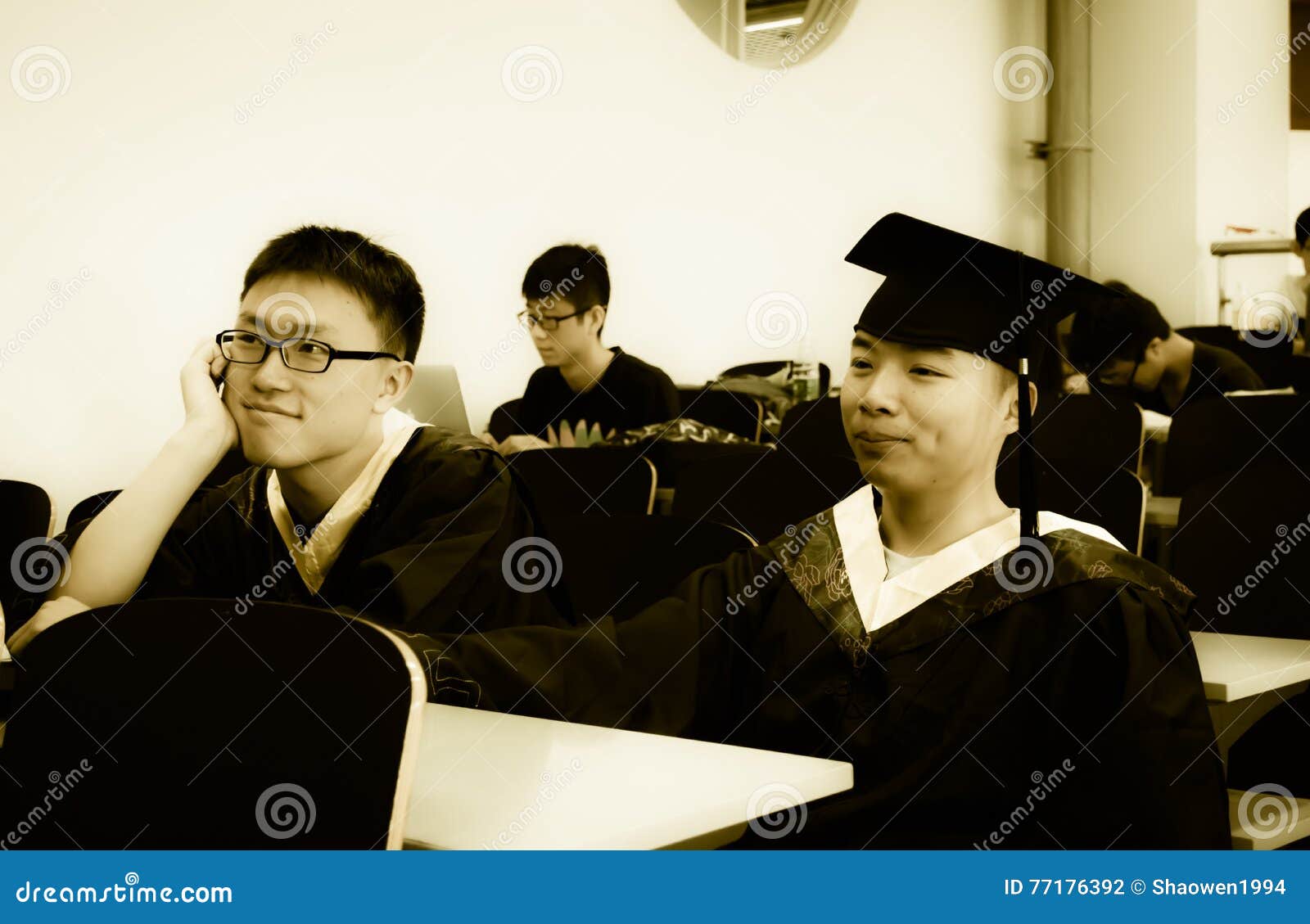 Asian Graduation Picture at Class Editorial Photography - Image of ...