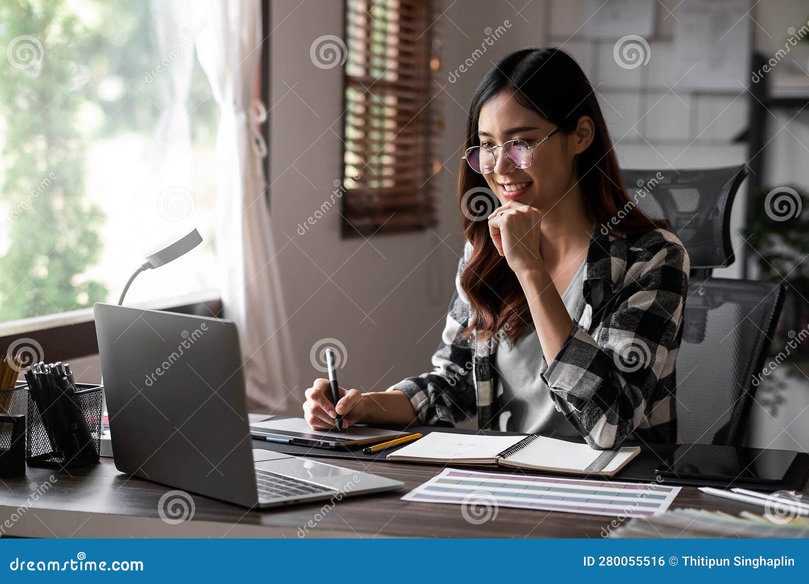 Asian Graphic Designer Working with Creativity Editor Ideas Designer ...