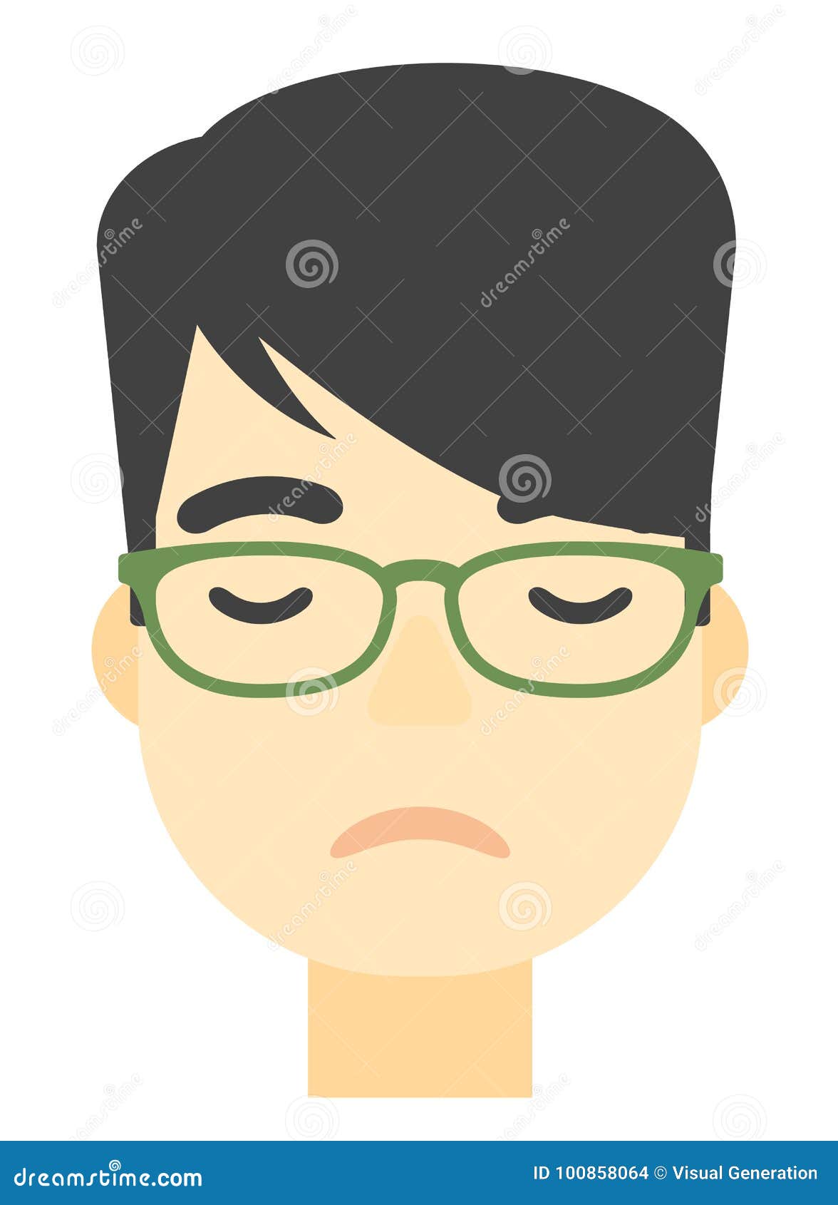 Grieving Man With Eyes Closed. Vector Illustration | CartoonDealer.com ...