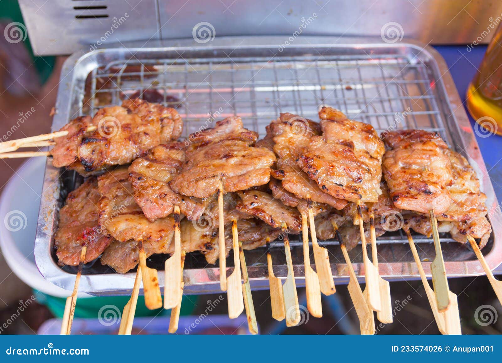 Asian Grilled Pork Served with Rice Stock Photo - Image of meal ...