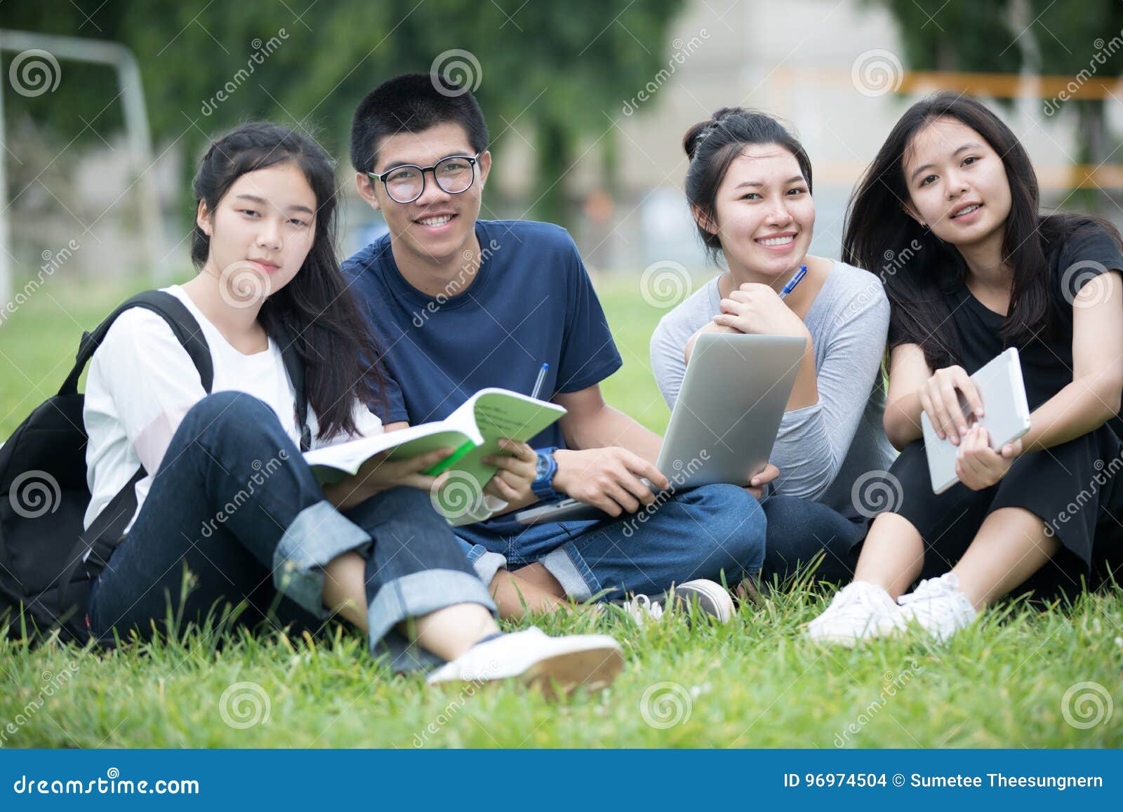 Asian Group of Students Sharing with the Ideas for Working on Th Stock ...