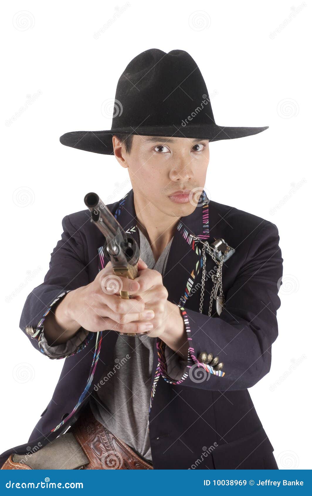 Asian gunfighter stock image. Image of cowboy, action - 10038969
