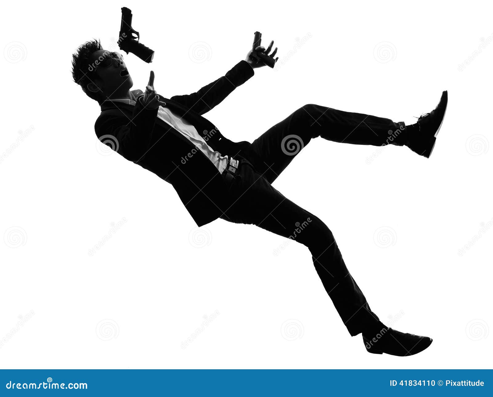 Asian Gunman Killer Standing Silhouette Royalty-Free Stock Photography ...