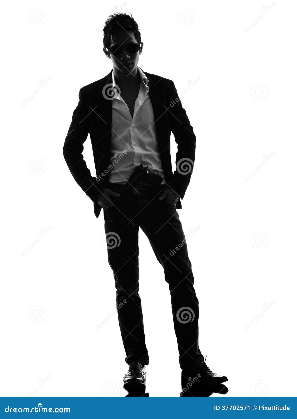 Asian Gunman Killer Silhouette Royalty-Free Stock Photo | CartoonDealer ...