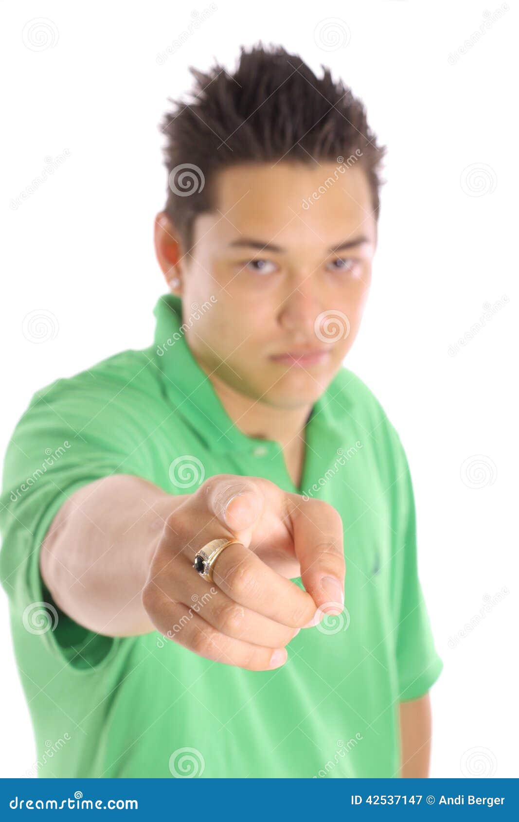 Asian Guy Pointing (focus on Finger) Stock Image - Image of focus ...