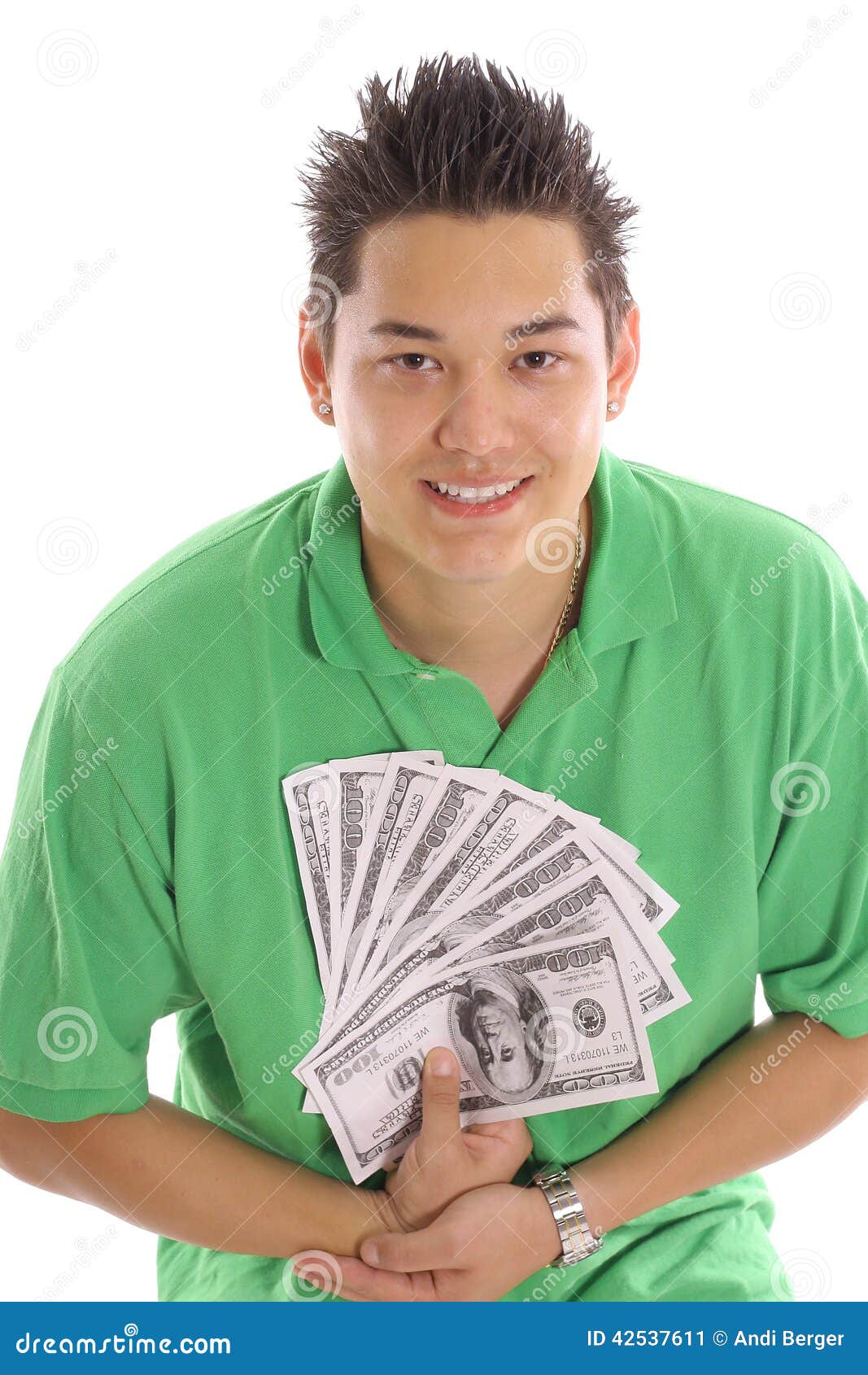 Asian Guy Showing Off Money Stock Image - Image of asian, bills: 42537611