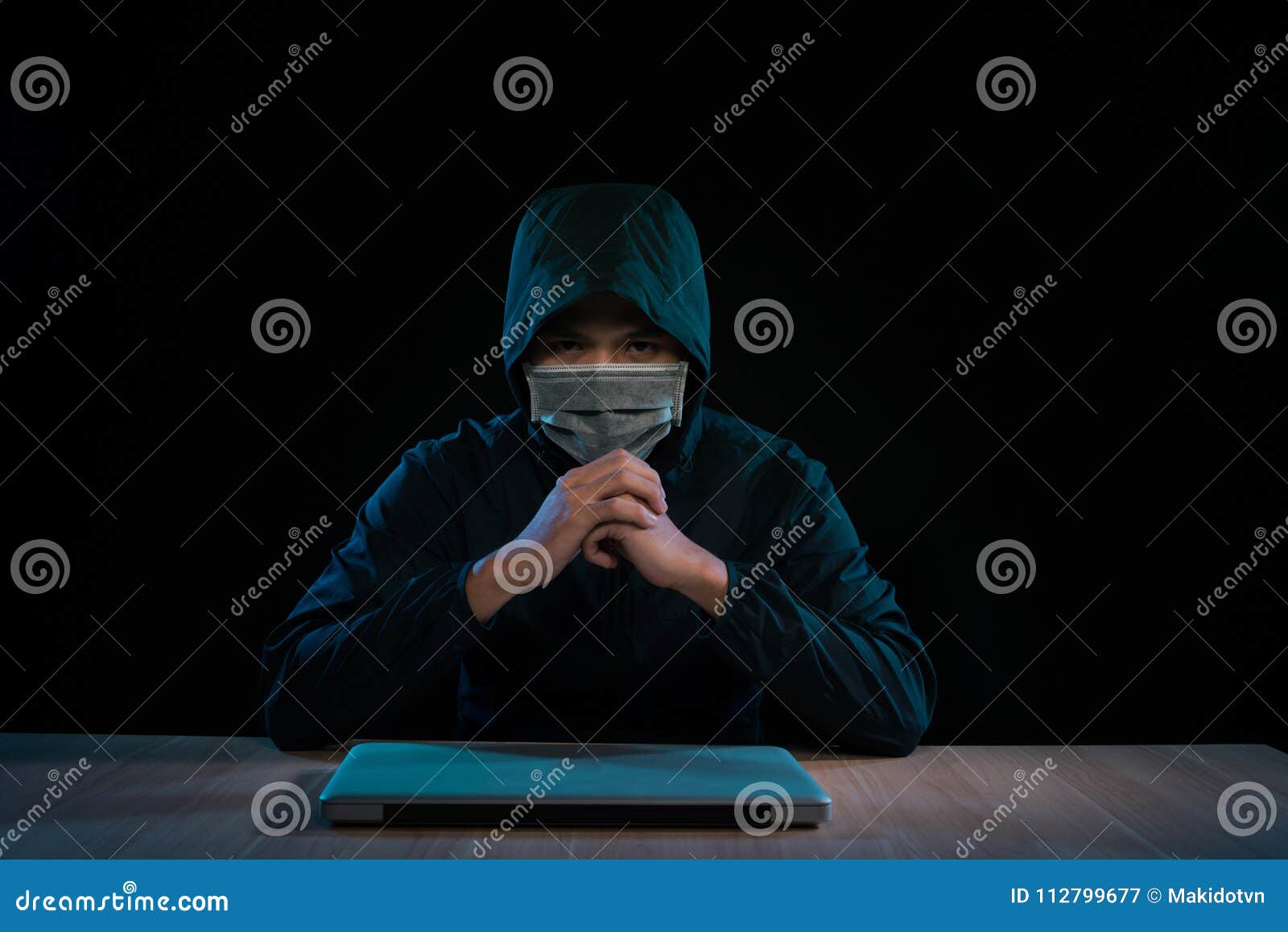 Asian Hacker Hacking Computer Network with Laptop in Dark. Cyber ...