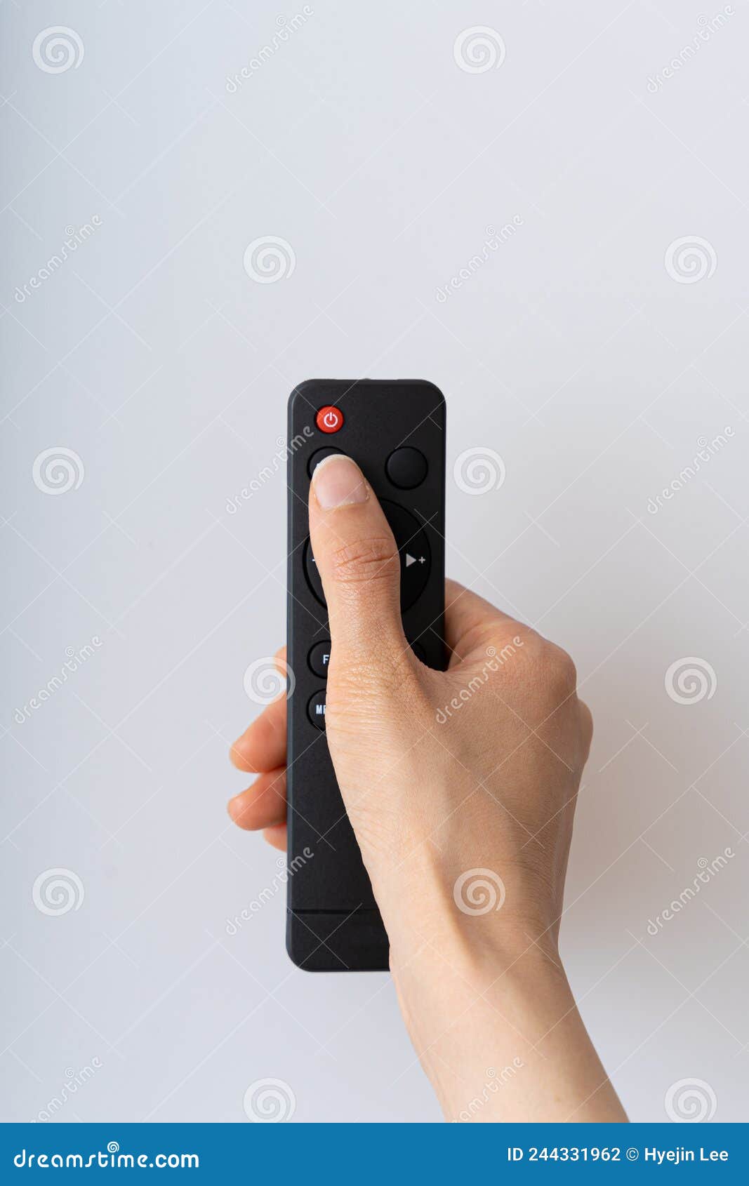 Operating the Remote Control Stock Photo - Image of connection ...