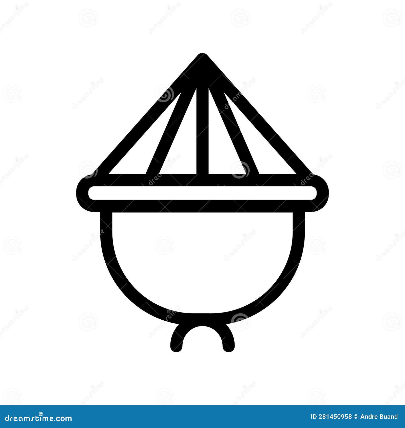 Asian hat vector line icon stock vector. Illustration of china - 281450958