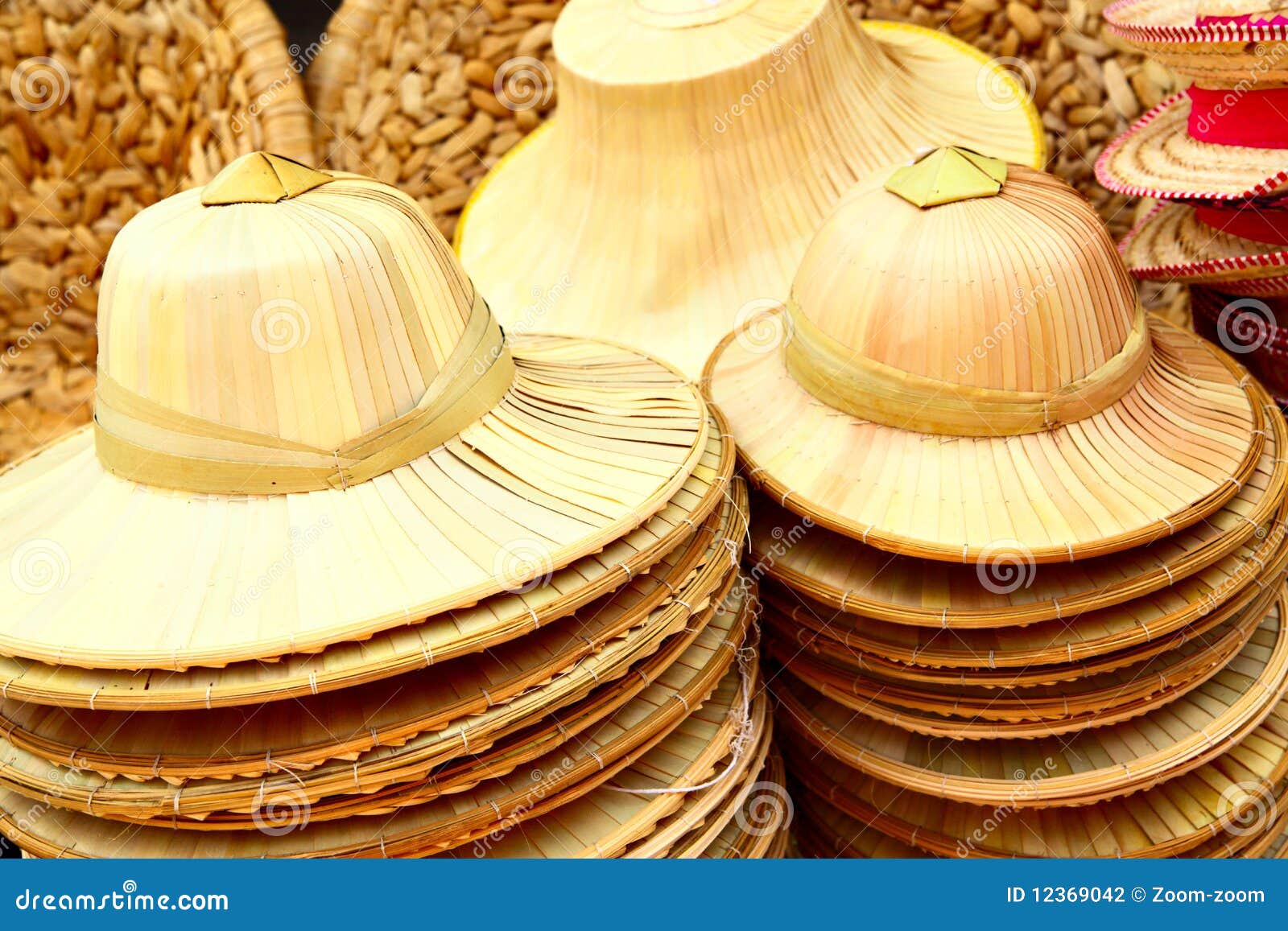 Asian hats stock photo. Image of handmade, circular, brim - 12369042