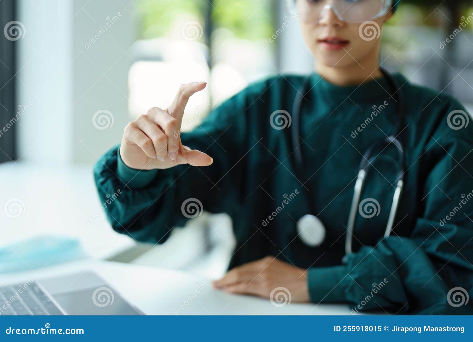 Asian Healer Showing Gestures, Describing Body Structure Patterns ...