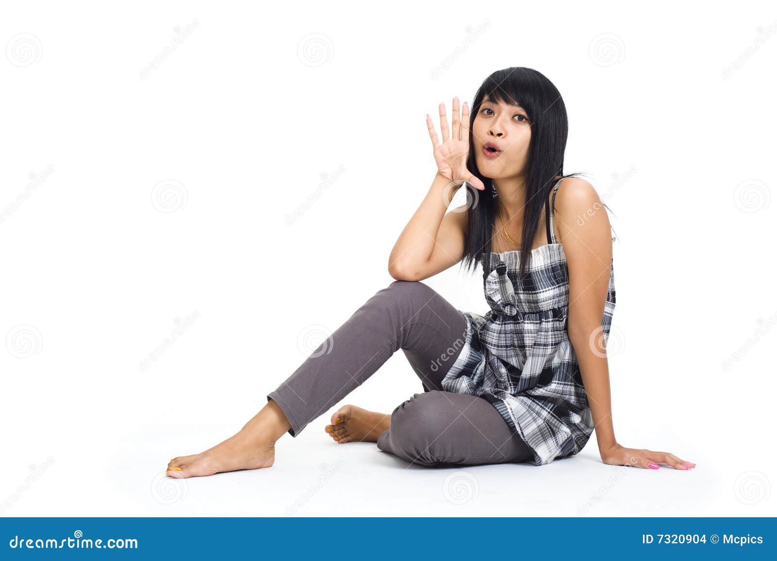 Asian hello-girl stock photo. Image of expression, emotion - 7320904