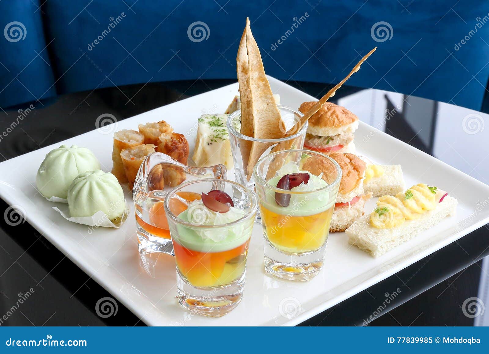 Asian high tea platter stock image. Image of roll, gourmet - 77839985