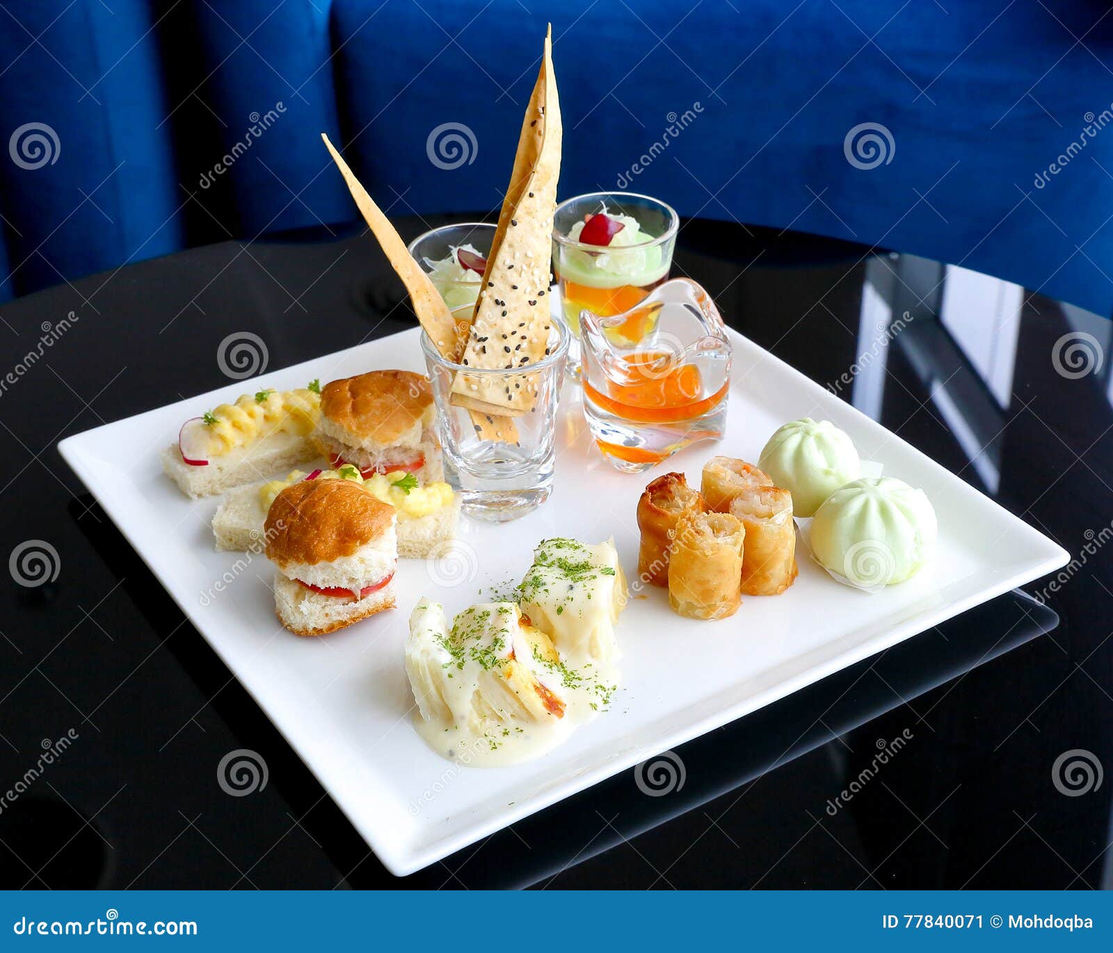 Asian high tea platter stock image. Image of plate, pastry - 77840071