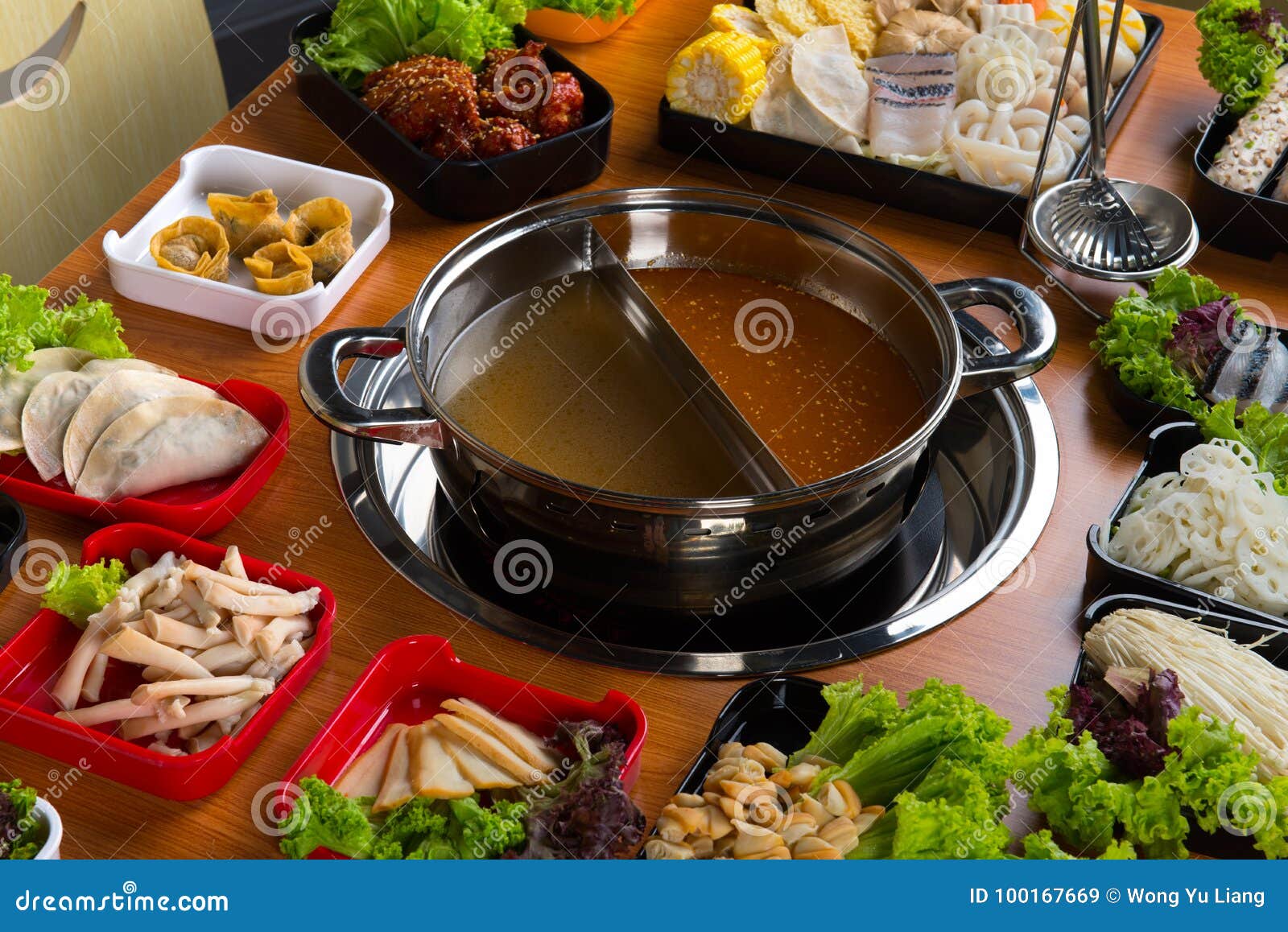 Asian hot pot stock image. Image of dining, ball, ingredient - 100167669