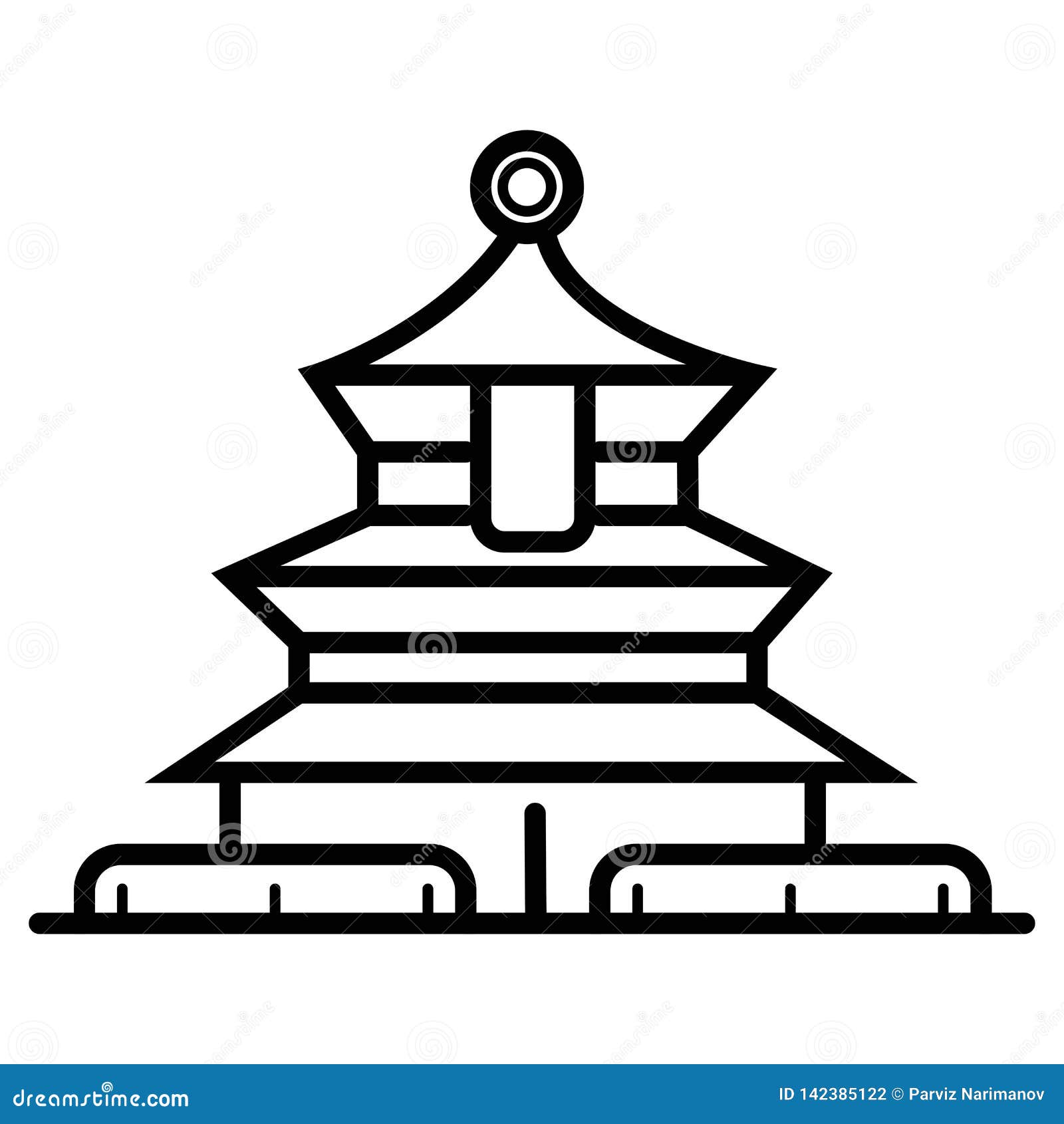 Asian house Icon china stock vector. Illustration of korea - 142385122