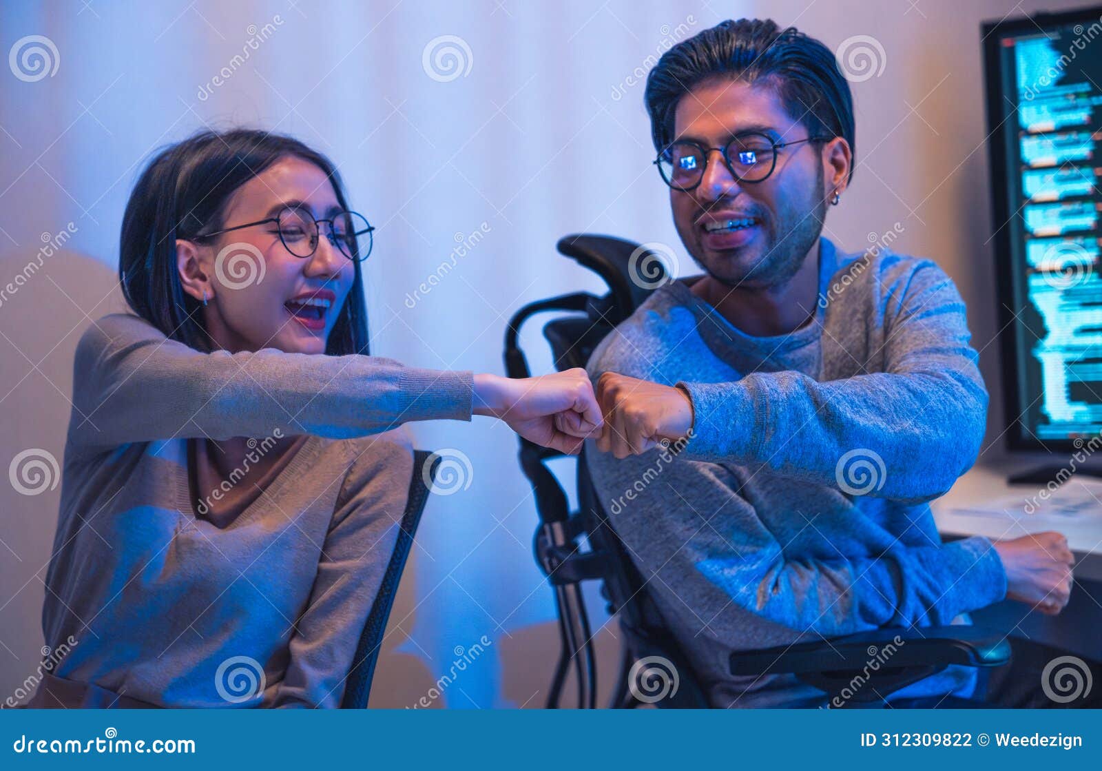 Asian and Indian Developer Team Clapping Hand for Project Success with ...