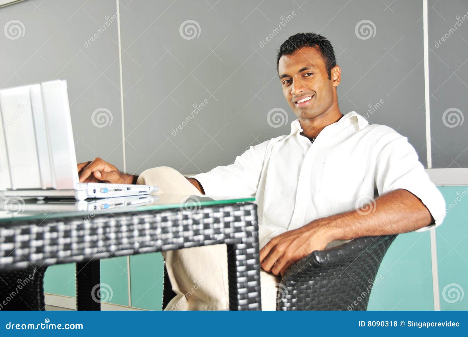 Asian Indian Man at Work with His Computer Stock Photo - Image of work ...
