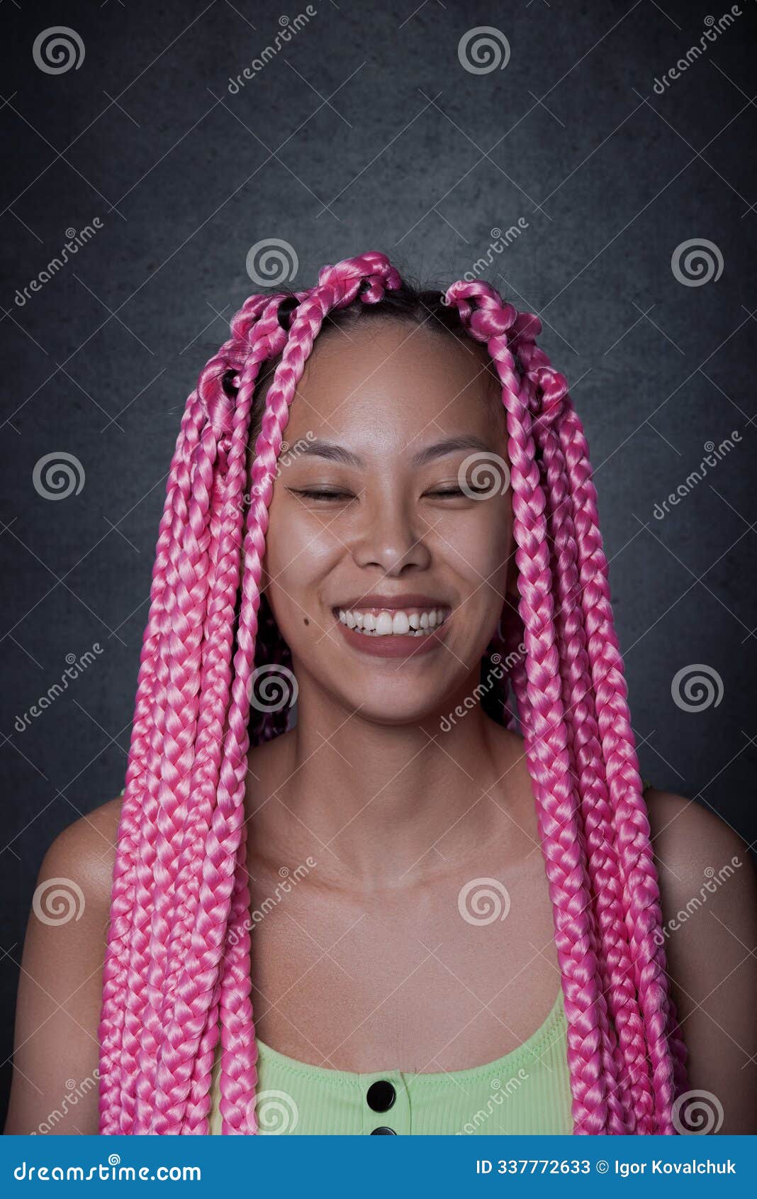 Asian joyful woman stock image. Image of braids, colours - 337772633