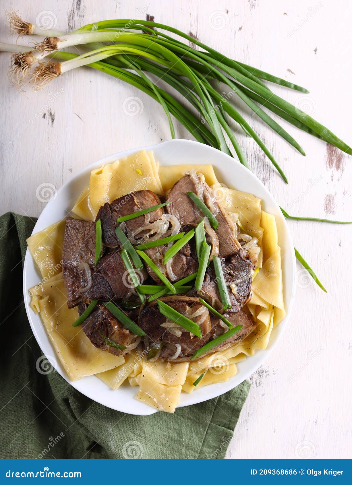 Kazakh dish beshbarmak stock photo. Image of tasty, traditional - 209368686