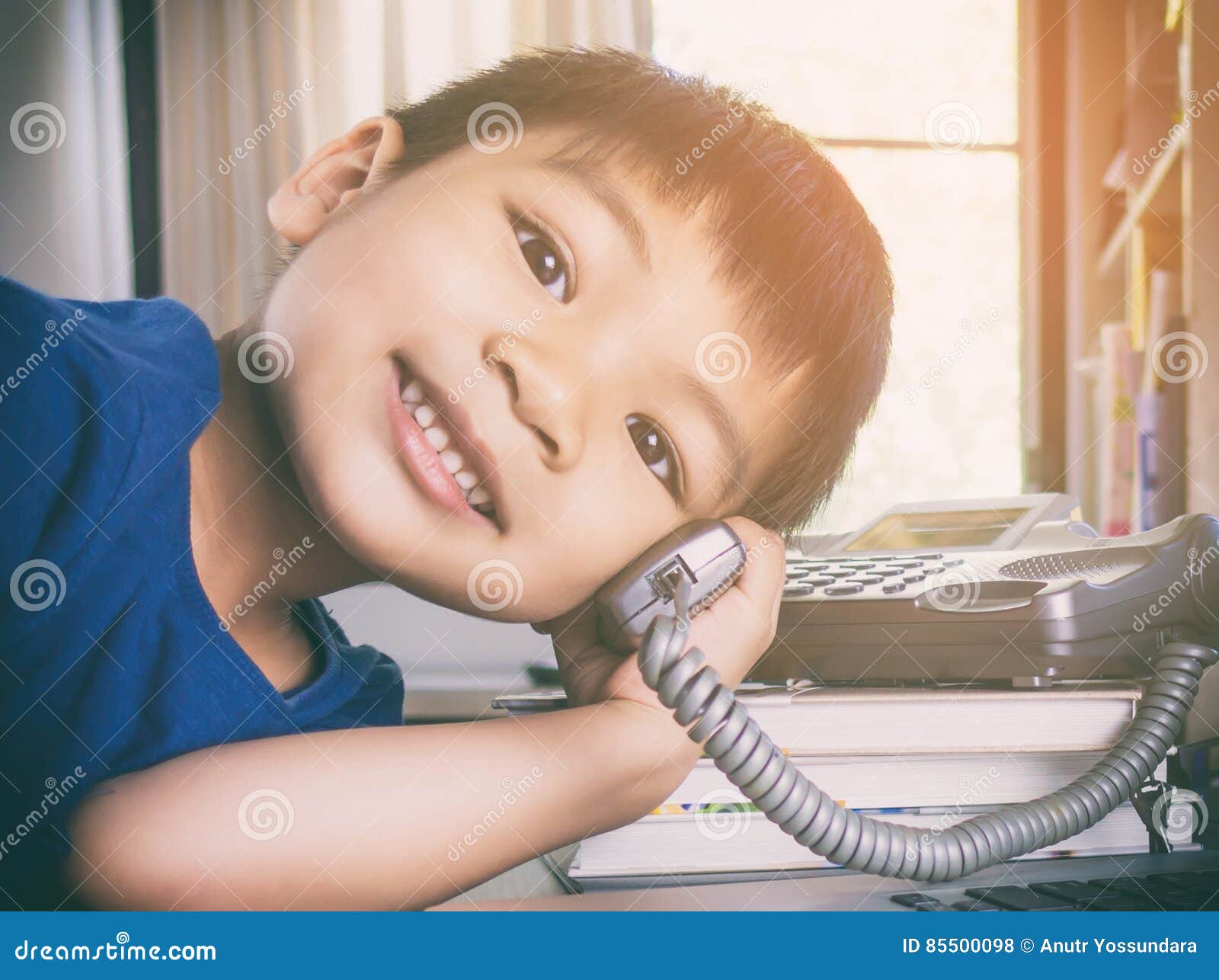 Asian Kid Amking Phone Call Stock Photo - Image of success, technology ...