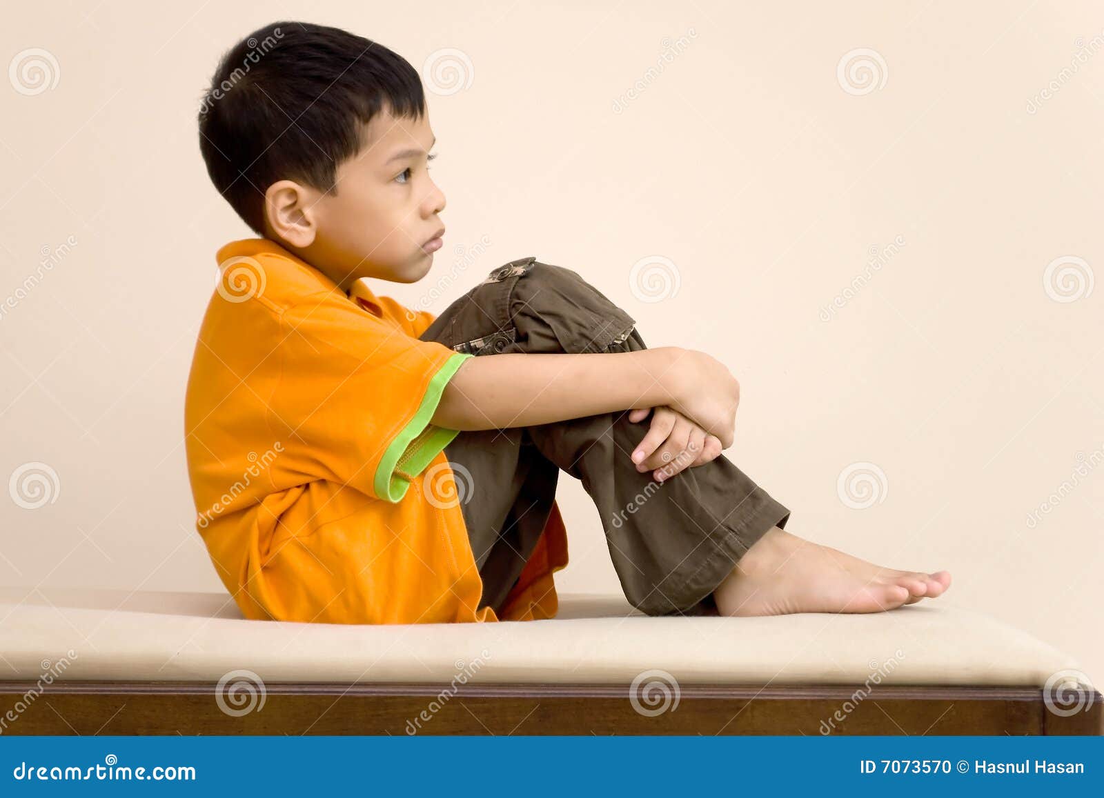 Asian kid contemplating stock photo. Image of contemplate - 7073570