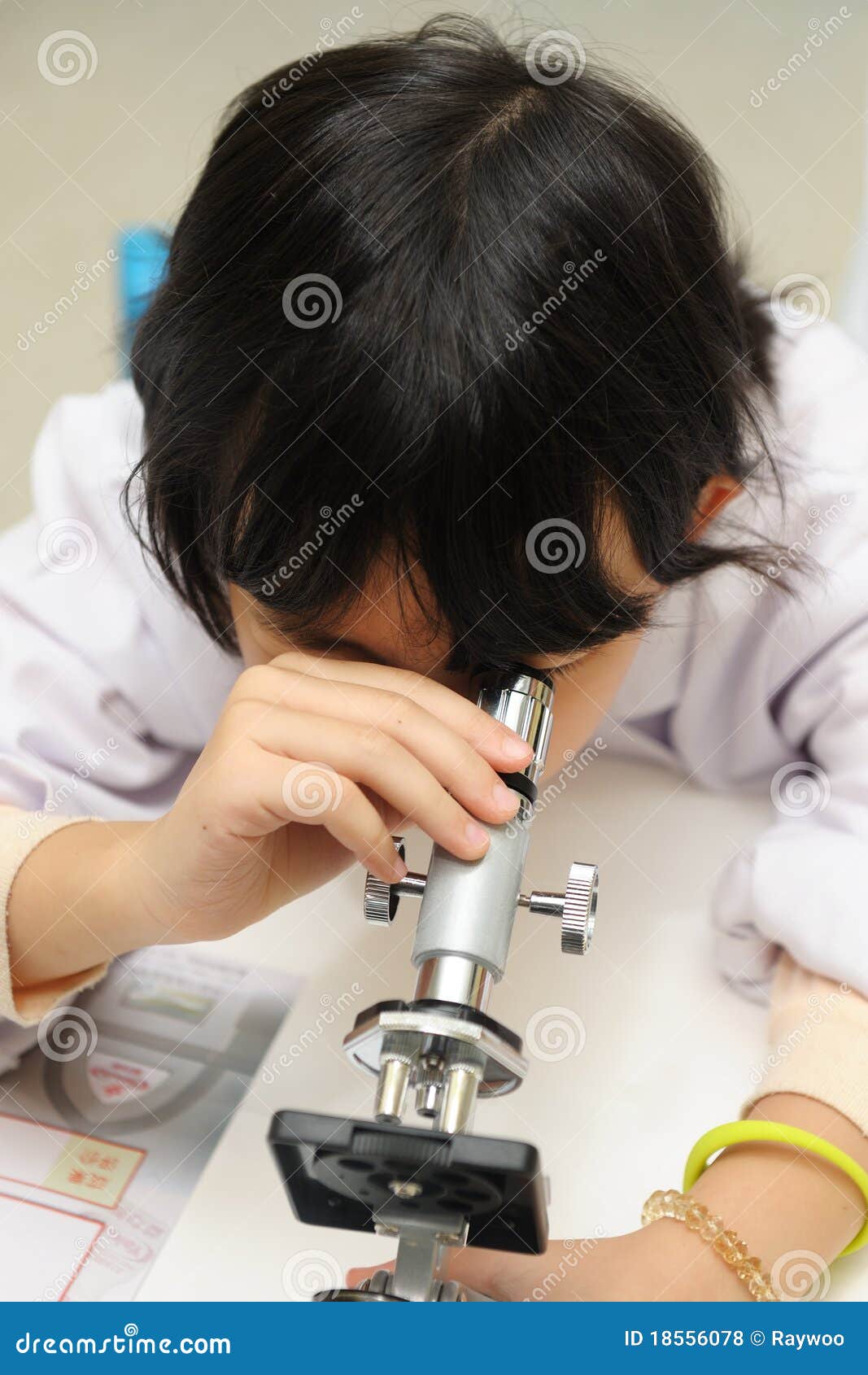 Asian Kid Looking into Microscope Stock Photo - Image of micro ...