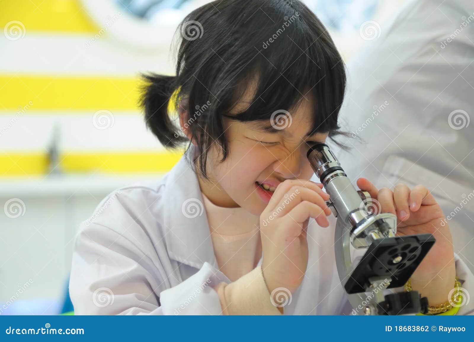 Asian Kid Looking into Microscope Stock Photo - Image of investigation ...