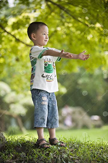 Asian kid open arms stock image. Image of open, happy - 16041343